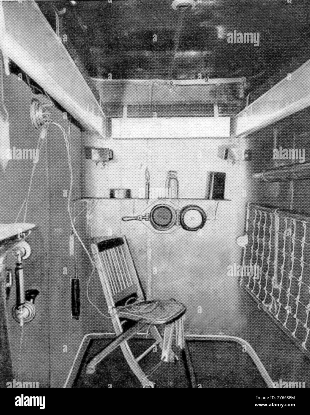 The interior of the respiration calorimeter, in which a man may live ...