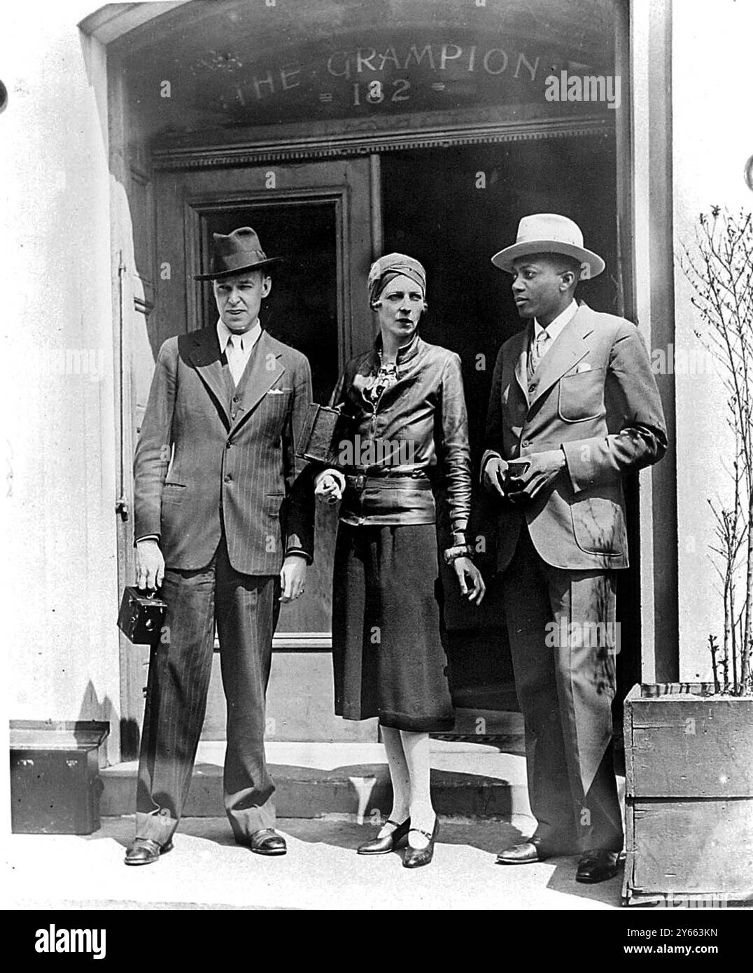 Original press caption follows: "Miss Nancy Cunard, daughter of the late shipping magnate who ...