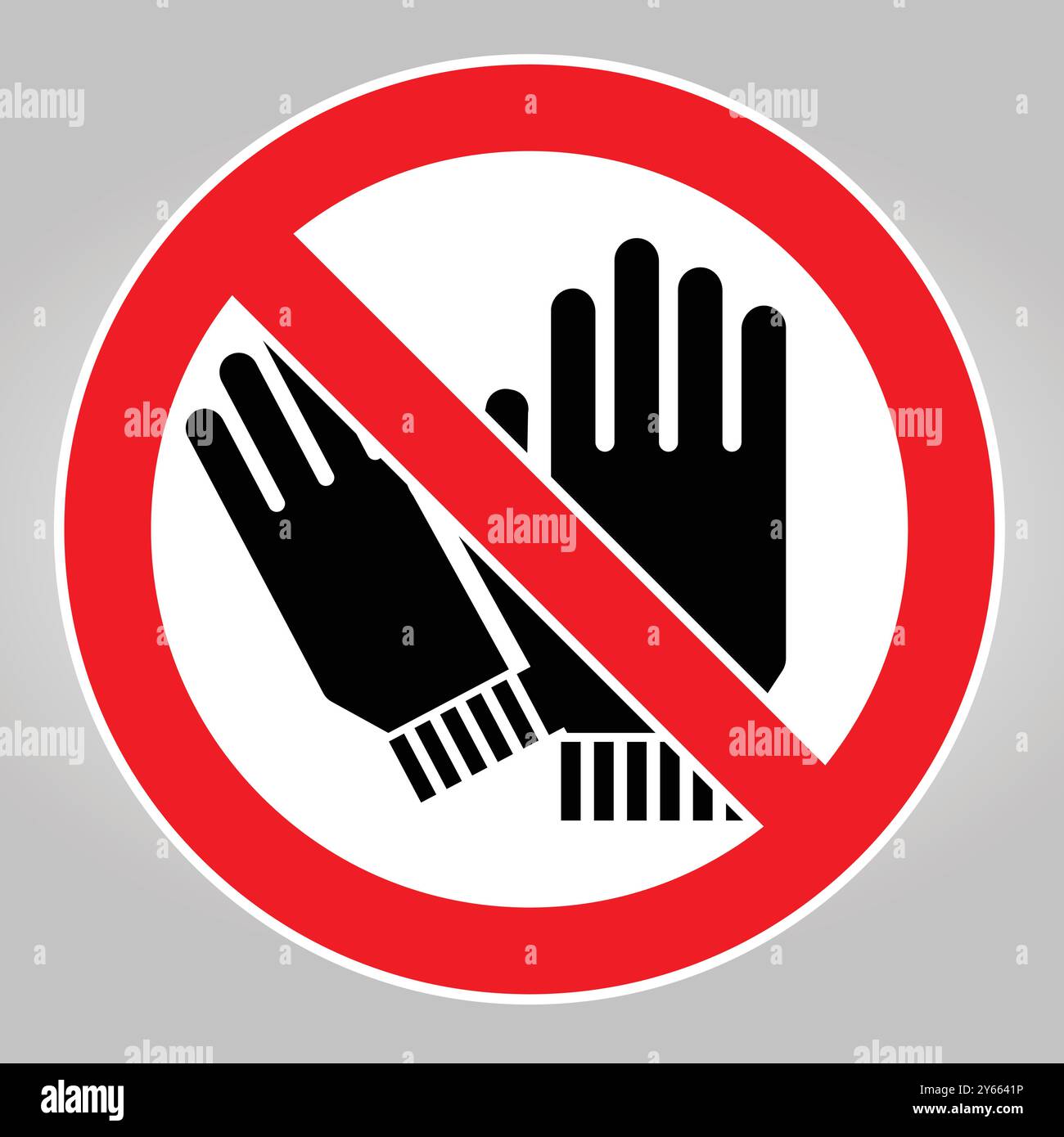 This graphic represents a prohibition sign featuring two hands and a ...