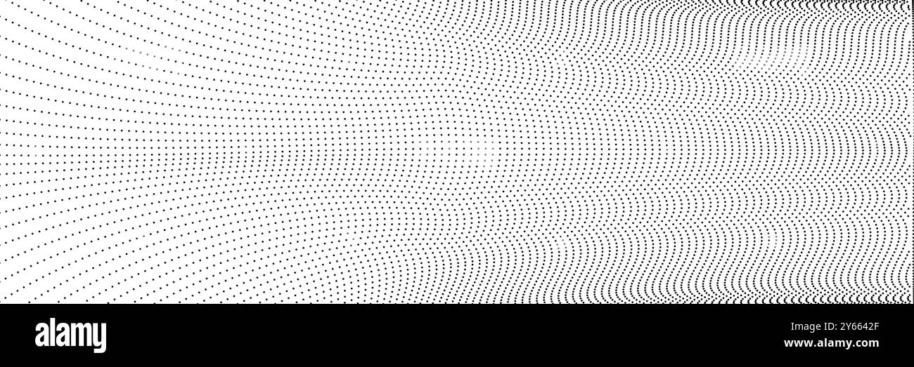 Vector illustration. Dotted wave illustrates smooth flow of information ...