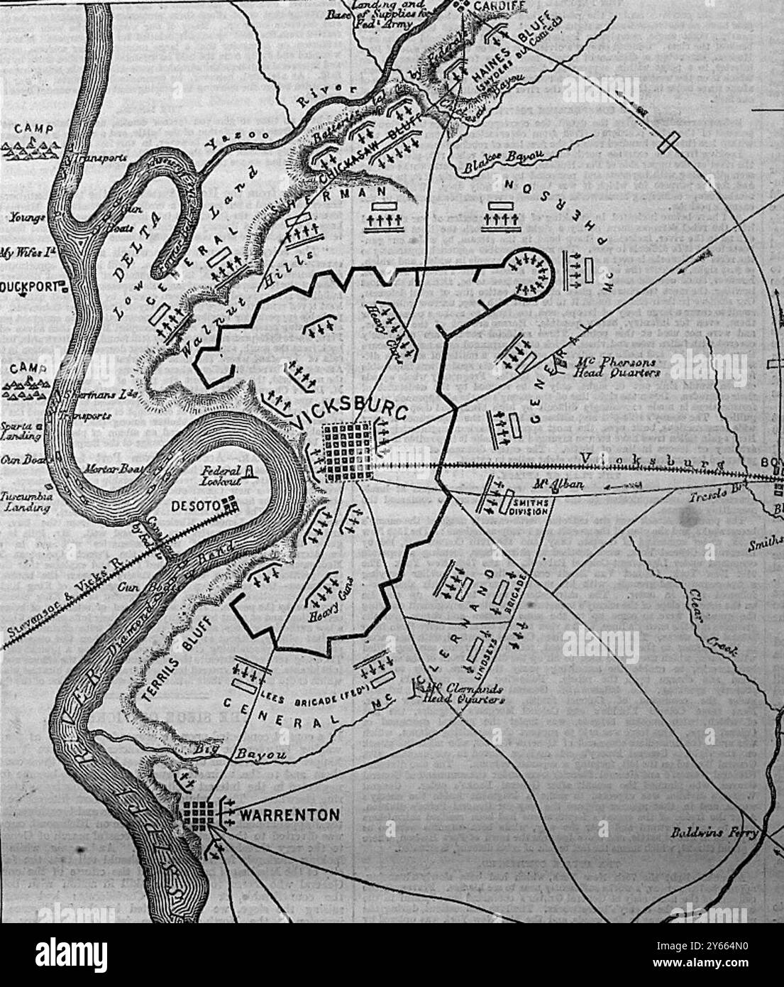 A map of Vicksburg 1863 Stock Photo - Alamy