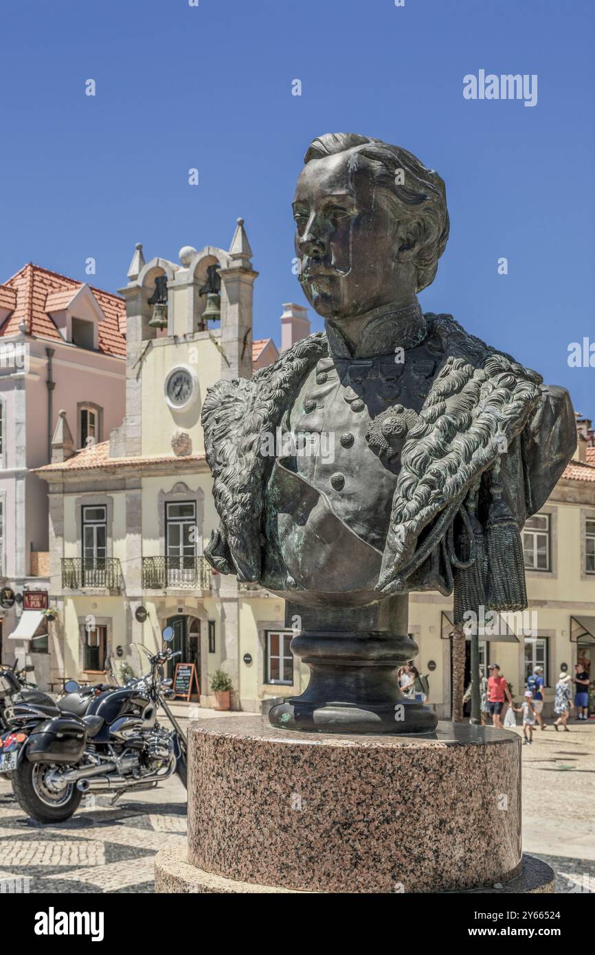 Bust of King Dom Pedro I on the Dom Luis I promenade in the city of ...
