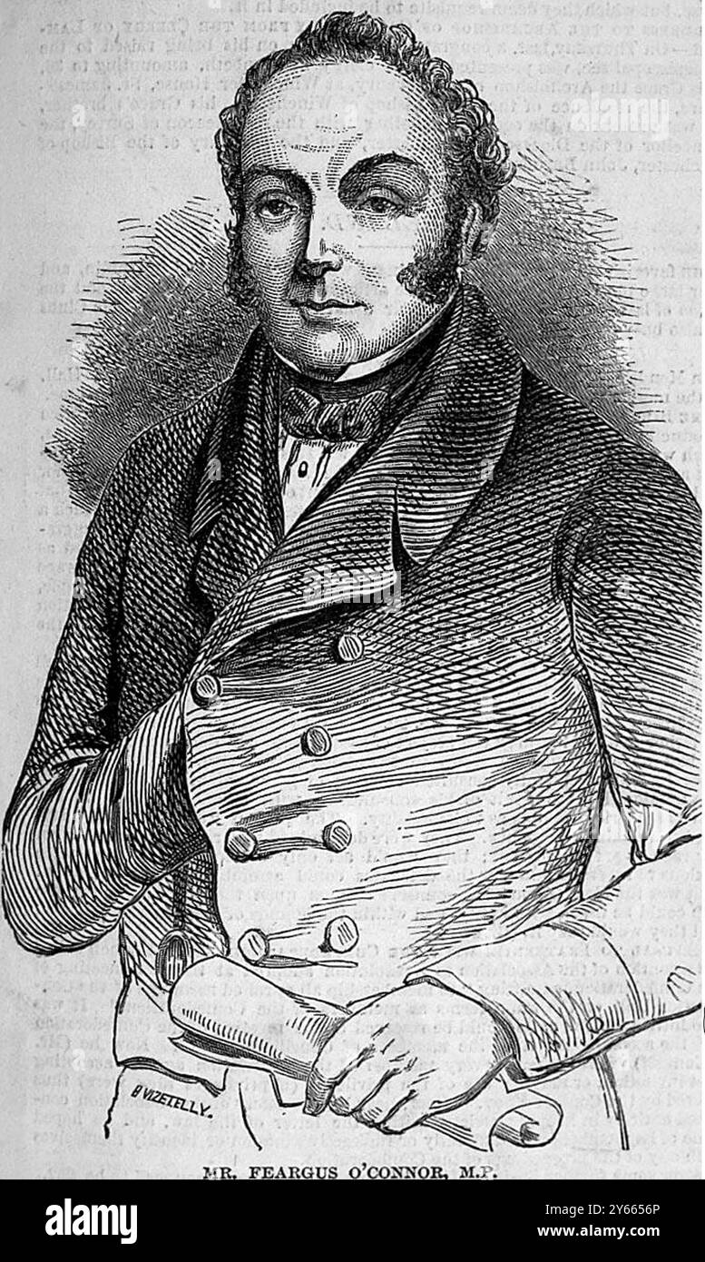 Feargus O'Connor, the most vocal leader of the chartist movement. 1848 ...