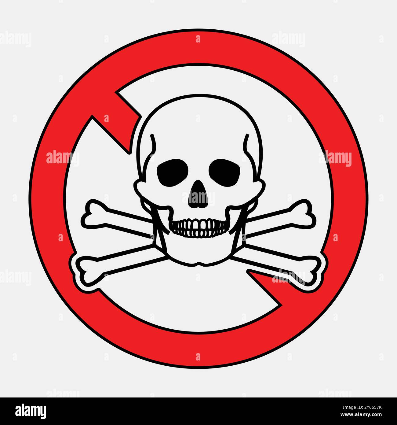 This graphic features a bold warning sign with a skull and crossbones ...