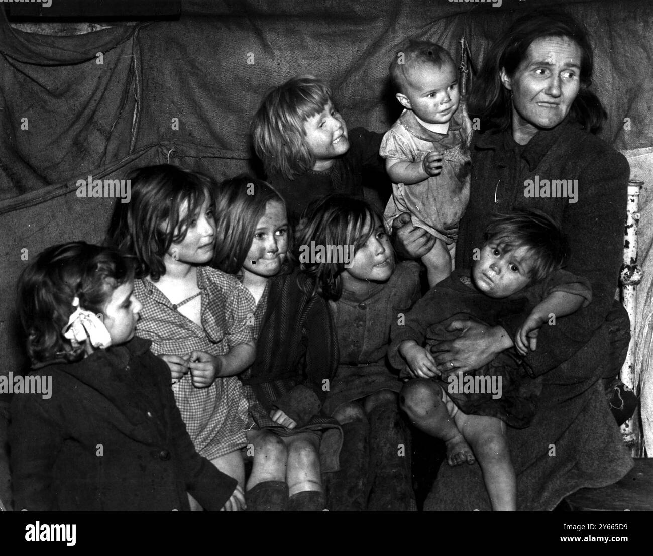 Mother, Mrs May Cropp, with her seven children; including 2nd and 3rd ...