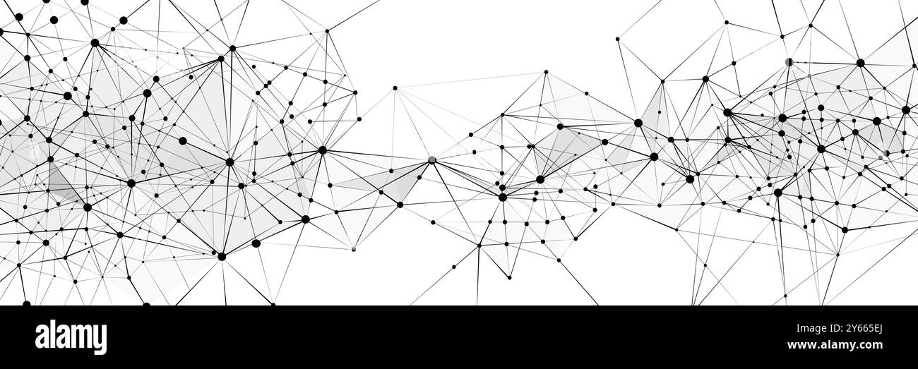 Vector illustration. web of connectivity, where each point leads to ...