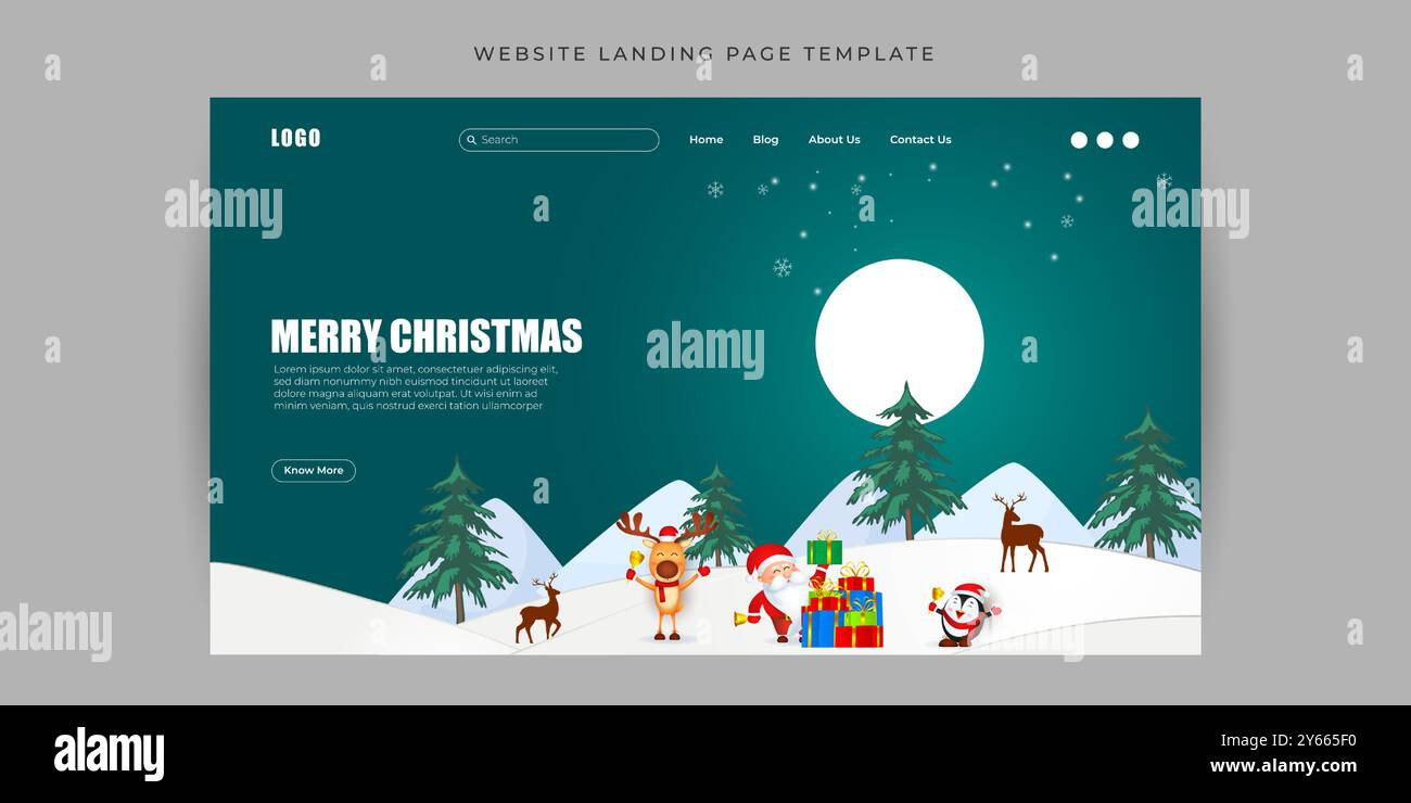 Vector illustration of Merry Christmas Website landing page banner ...