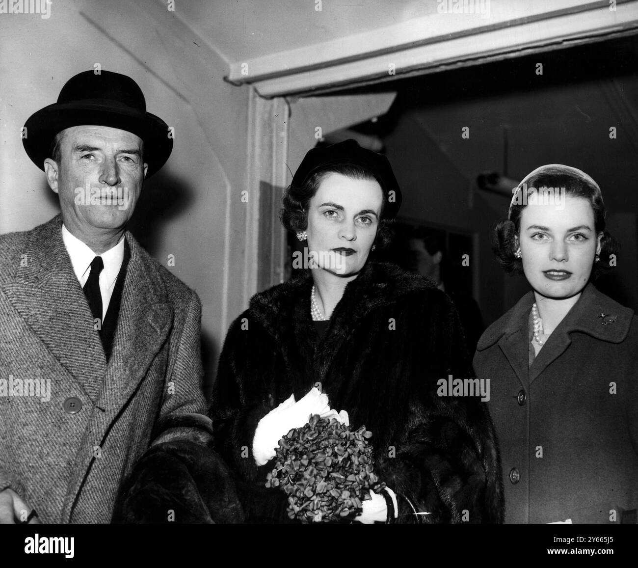 The Duke and Duchess of Argyll and their daughter Miss Frances Sweeney ...