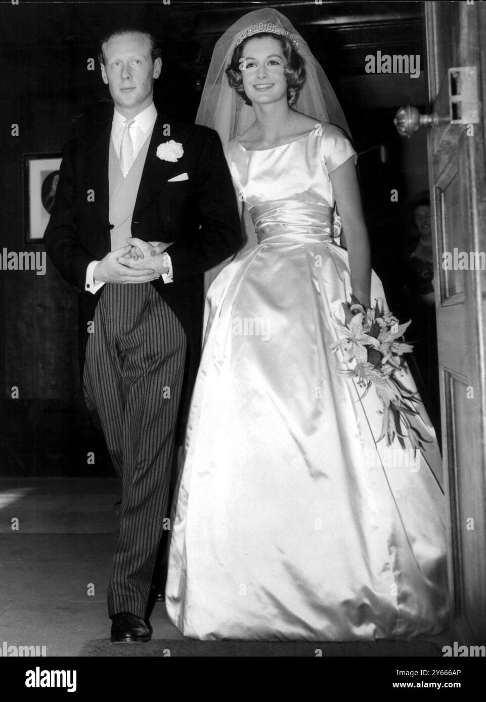 Robin Douglas Home and his bride Sandra Paul as they leave St James's ...