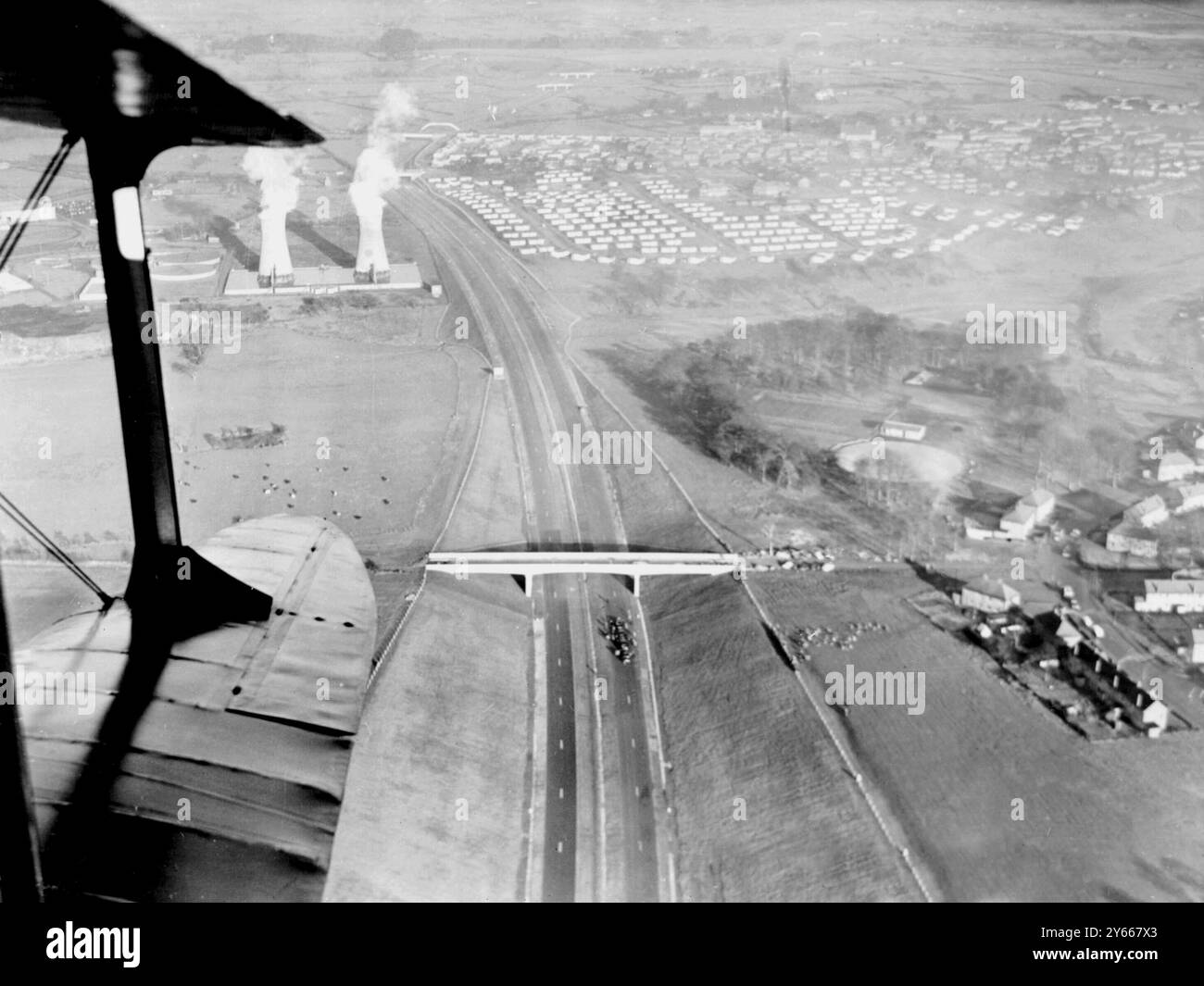 An aerial view of the new motorway the Preston bypass which runs from ...