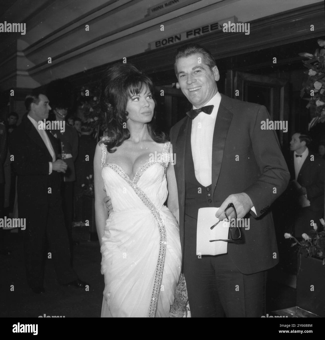 Laya Raki and Ron Randell at the Odeon Theatre, Leicester Square ...