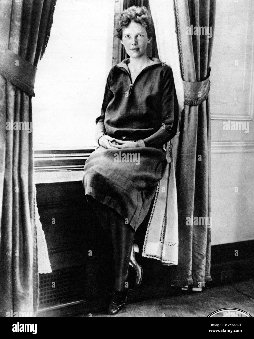 The first woman to fly the Atlantic : Miss Amelia Earhart , of Boston , USA .23 June 1928 Stock ...