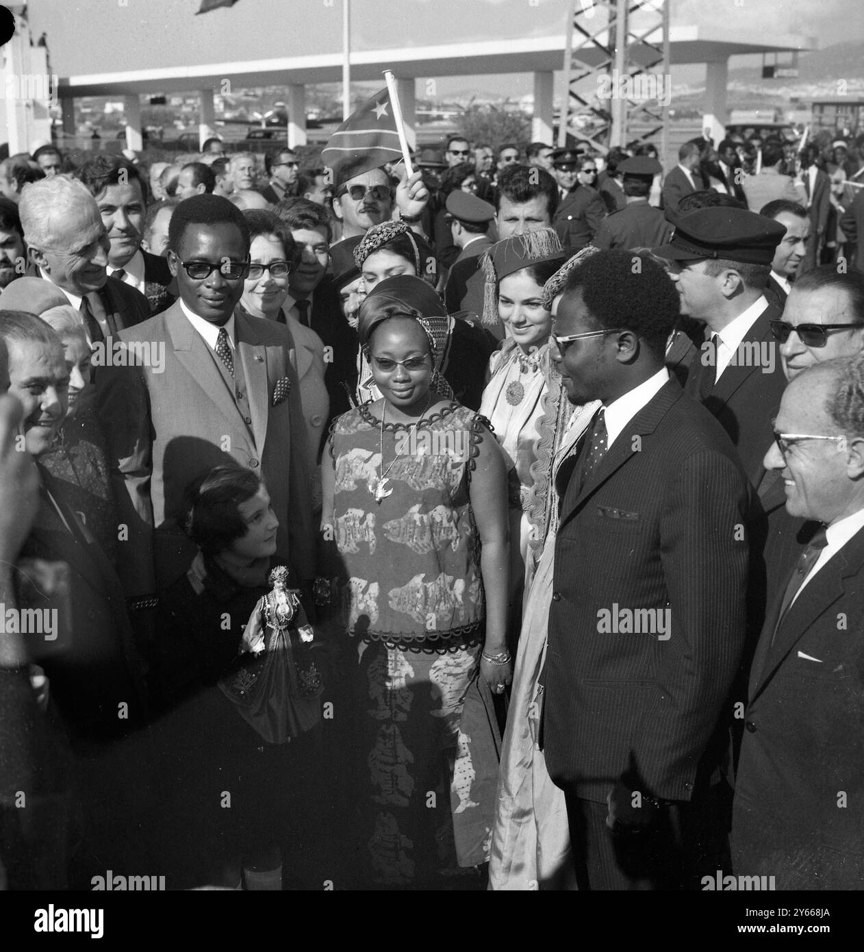 A young well wisher greets General Josef Mobutu , President of the ...