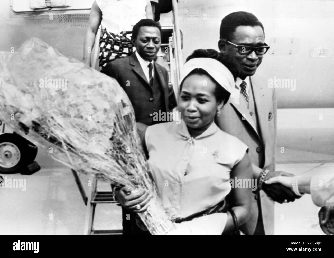President Joseph Mobutu (right) of the Congo Republic and his wife ...