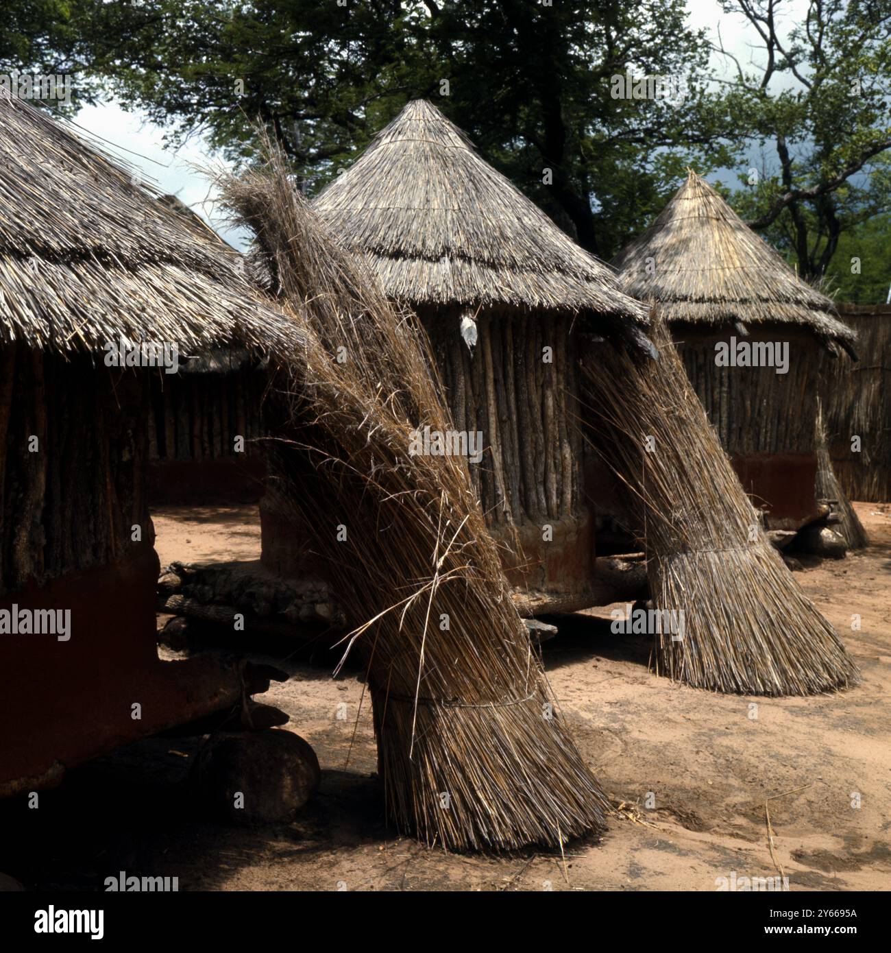 Barotse village huts near Victoria Falls in Zimbabwe Stock Photo - Alamy