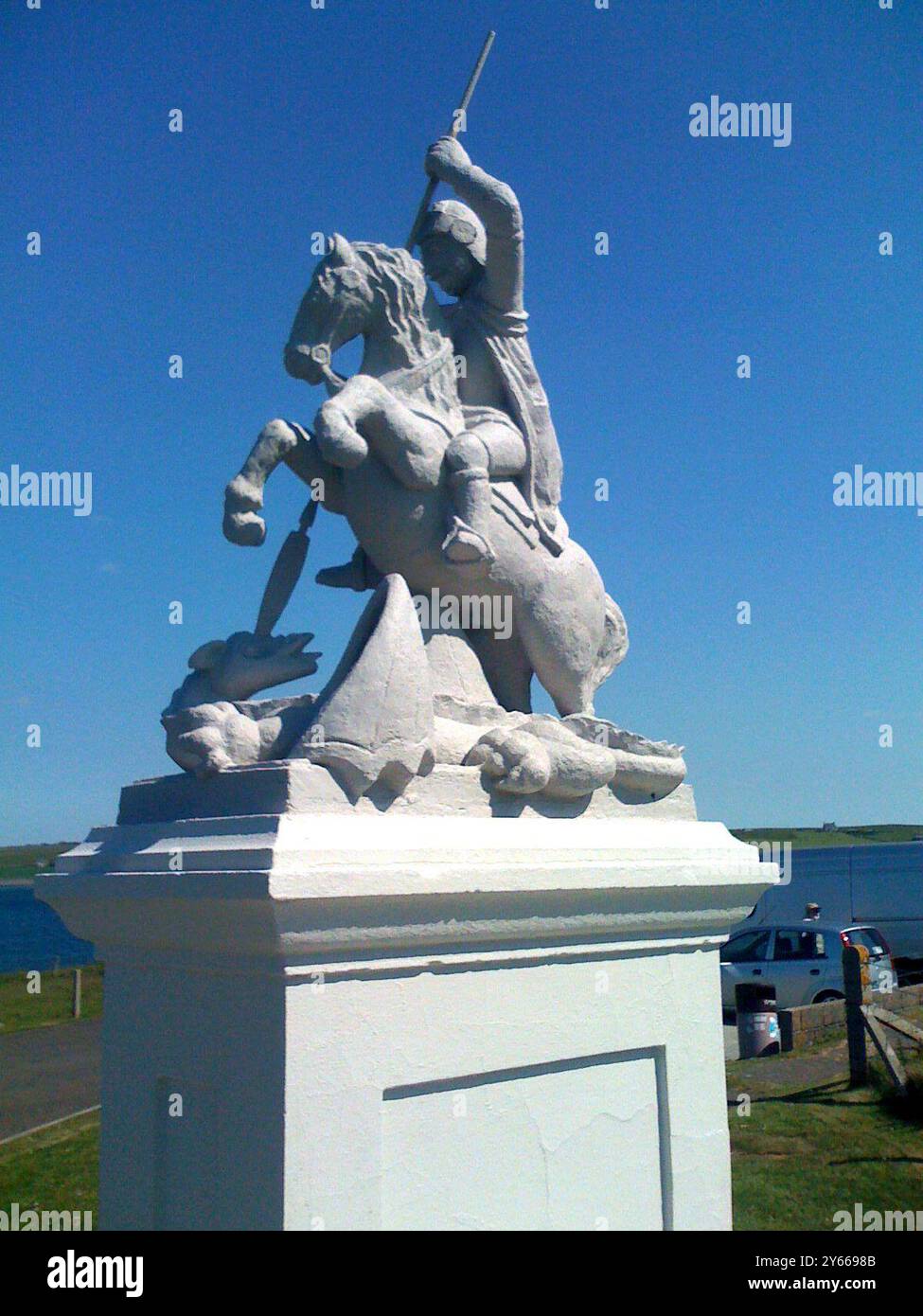 Scotland , Lambholm , Orkneys - A statue of St George slaying the ...