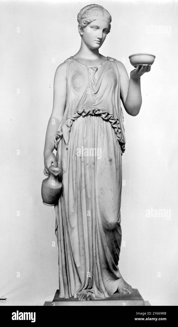 Famous statue of Hebe before it was damaged. Copenhagen 26 October 1933 ...
