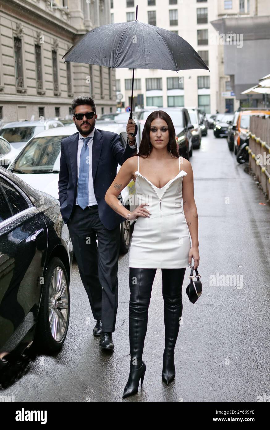 Gaia singer posing for photographers at Milano fashion week woman ...