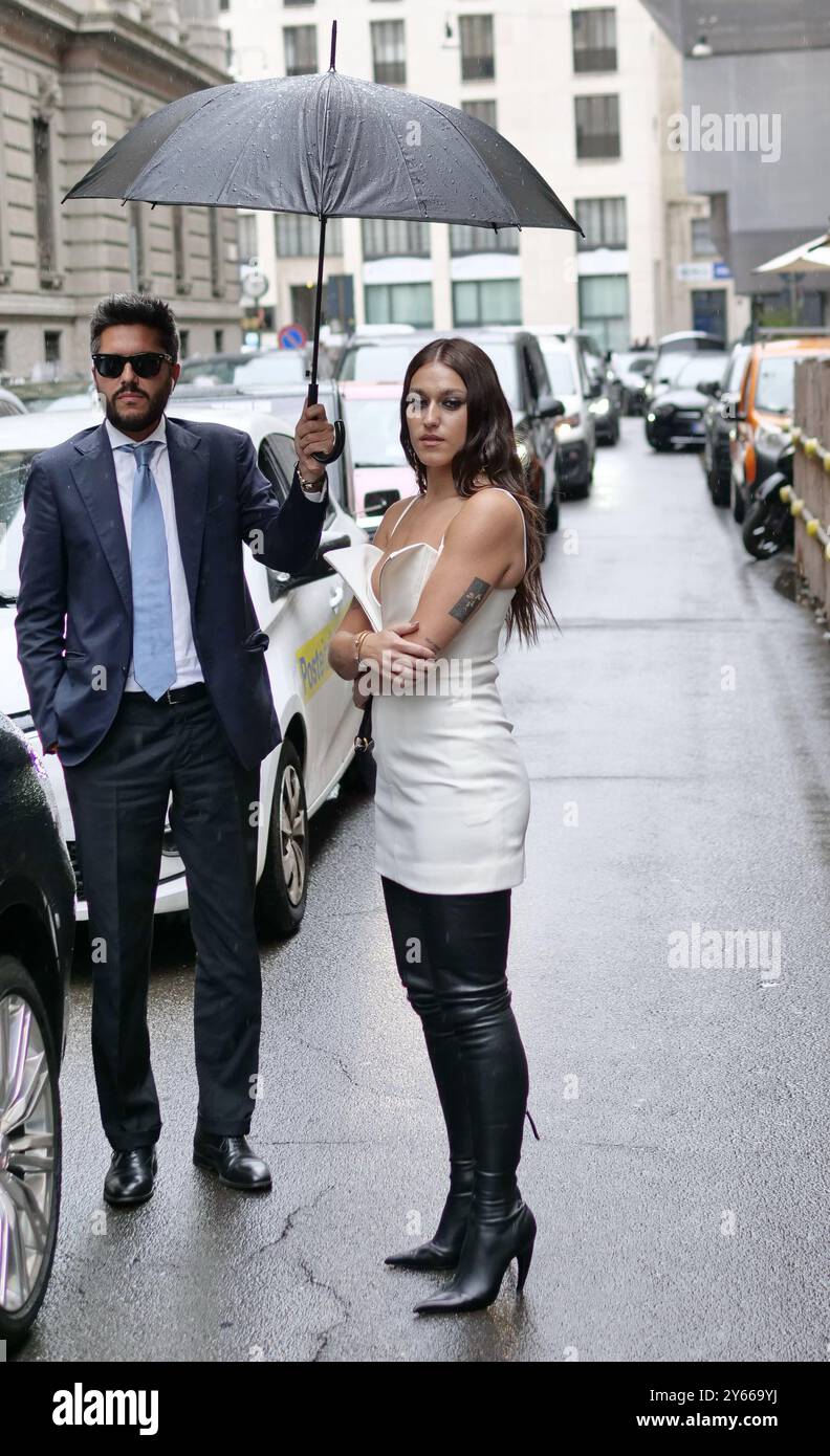 Gaia singer posing for photographers at Milano fashion week woman ...