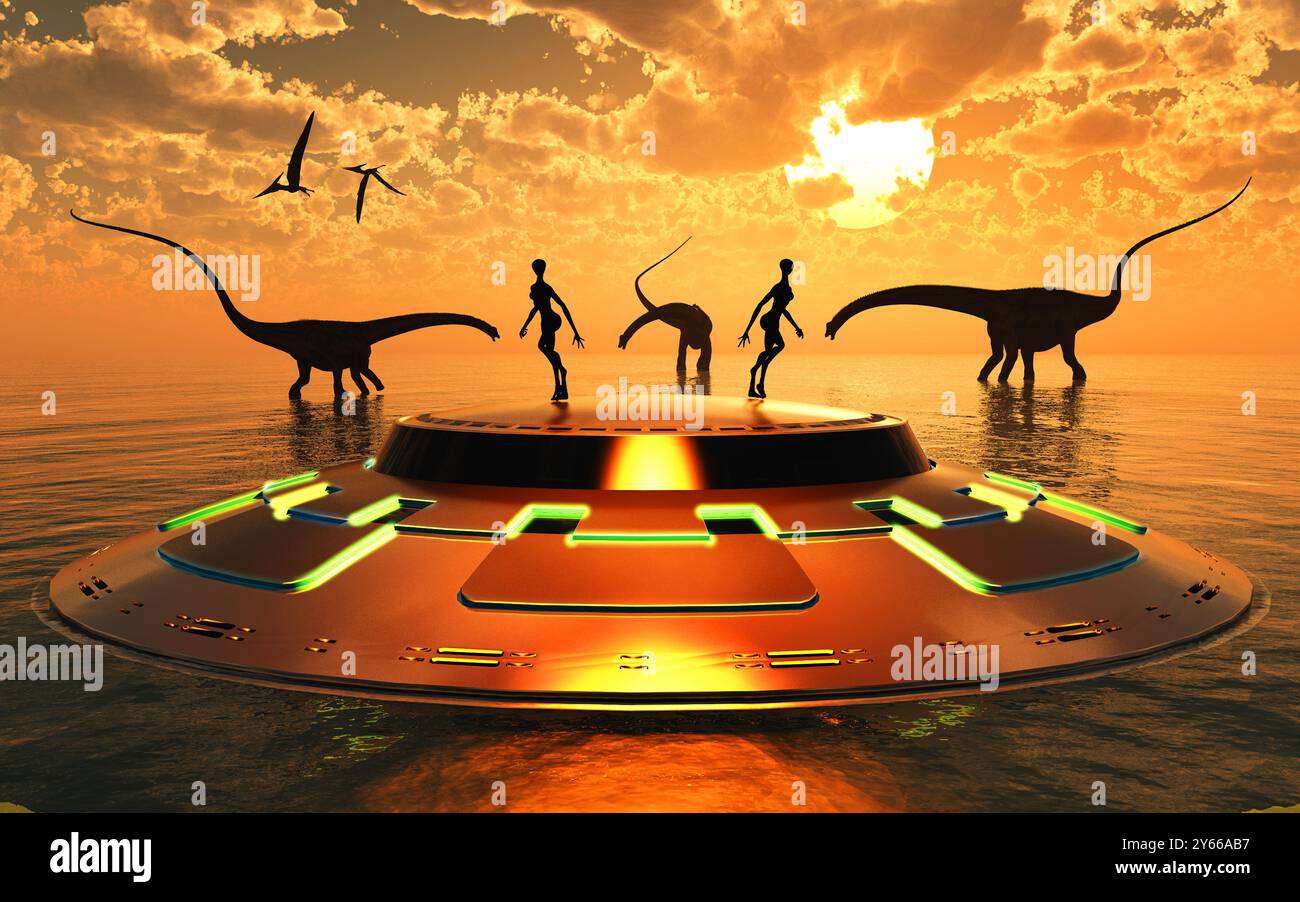 Diplodocus Alien Encounter Stock Photo - Alamy