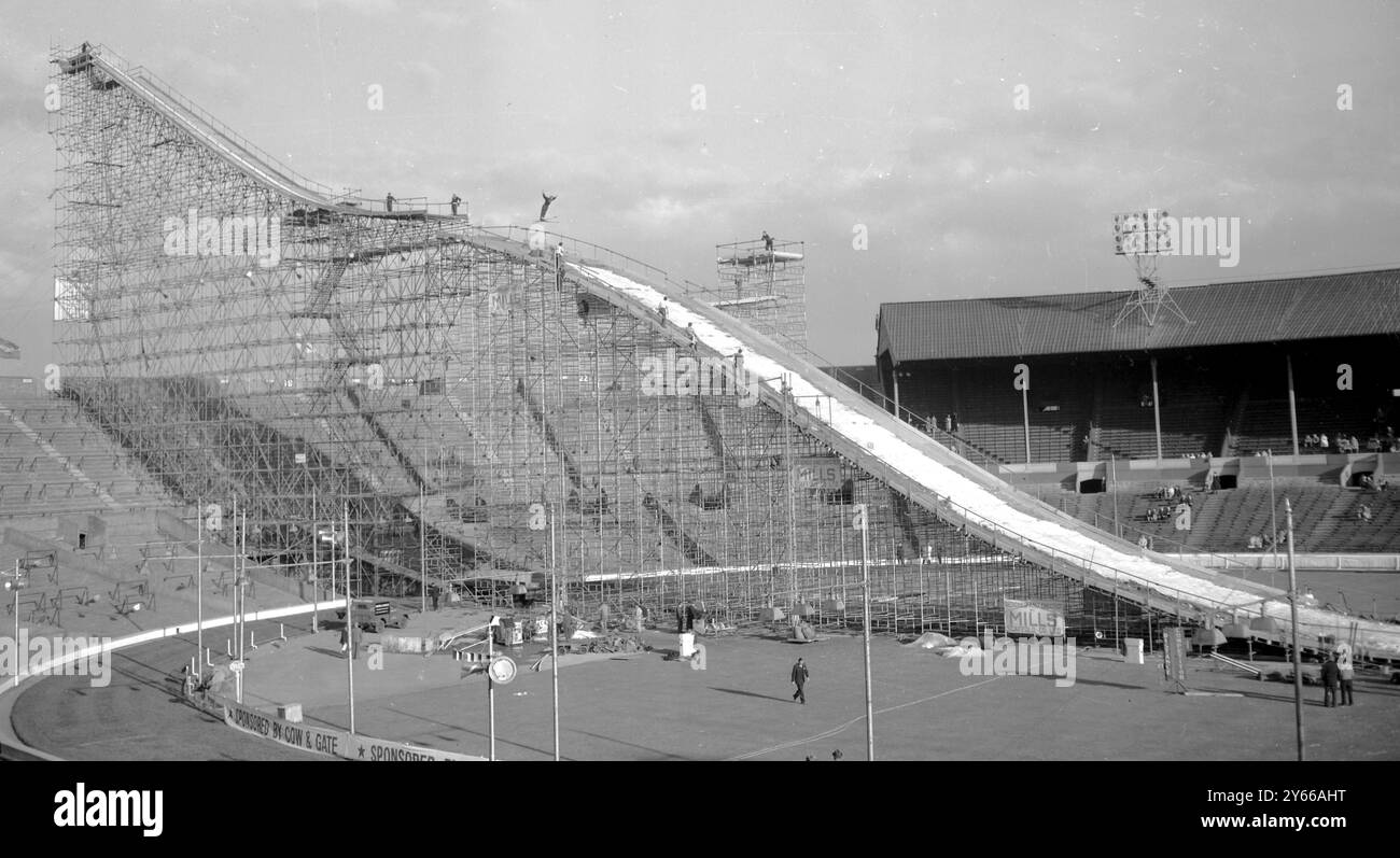 General view during International Ski Jumping Contest at Empire Stadium ...