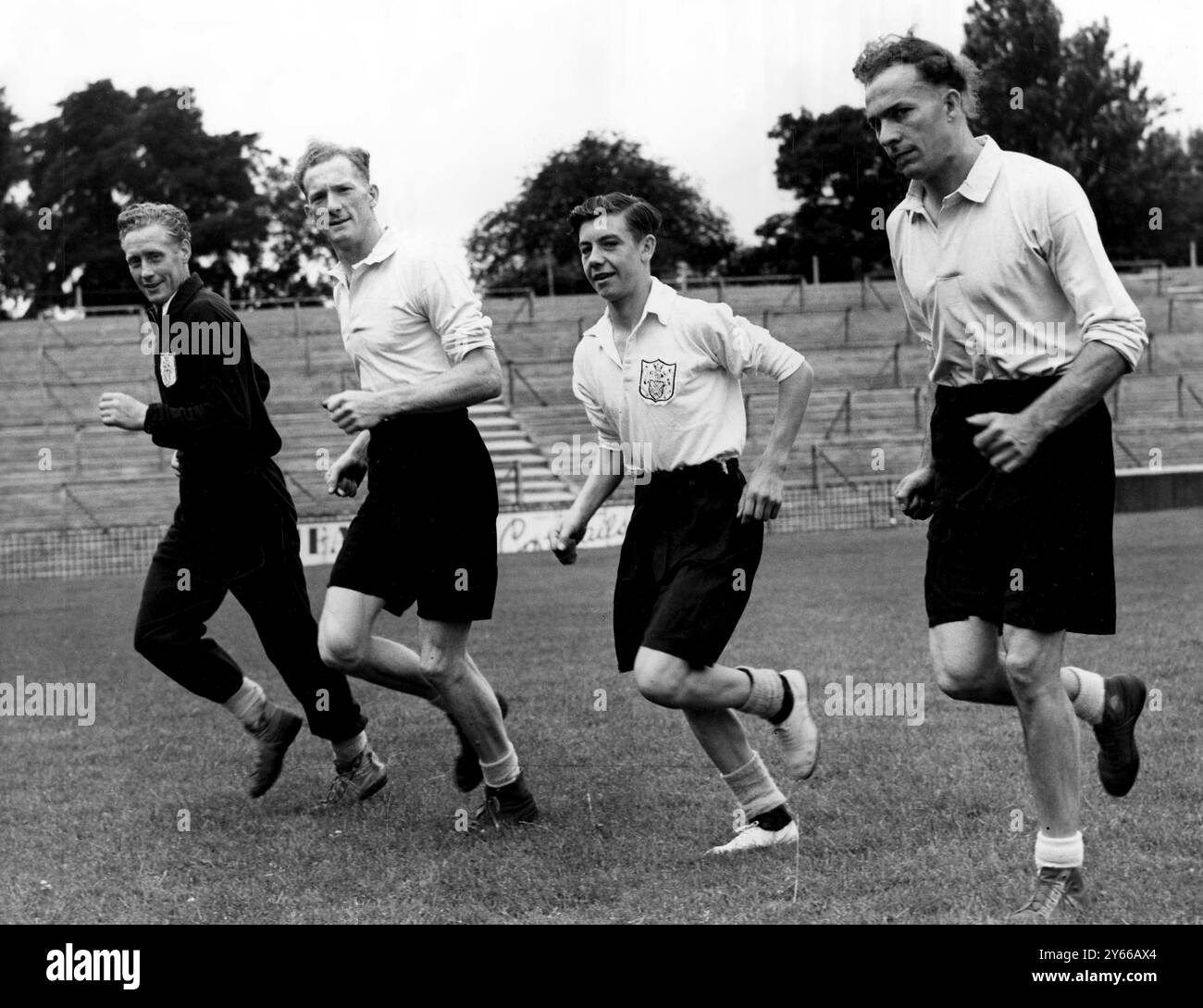 Fulham in training at Craven Cottage. 15 year old Johnny Haynes, the ...