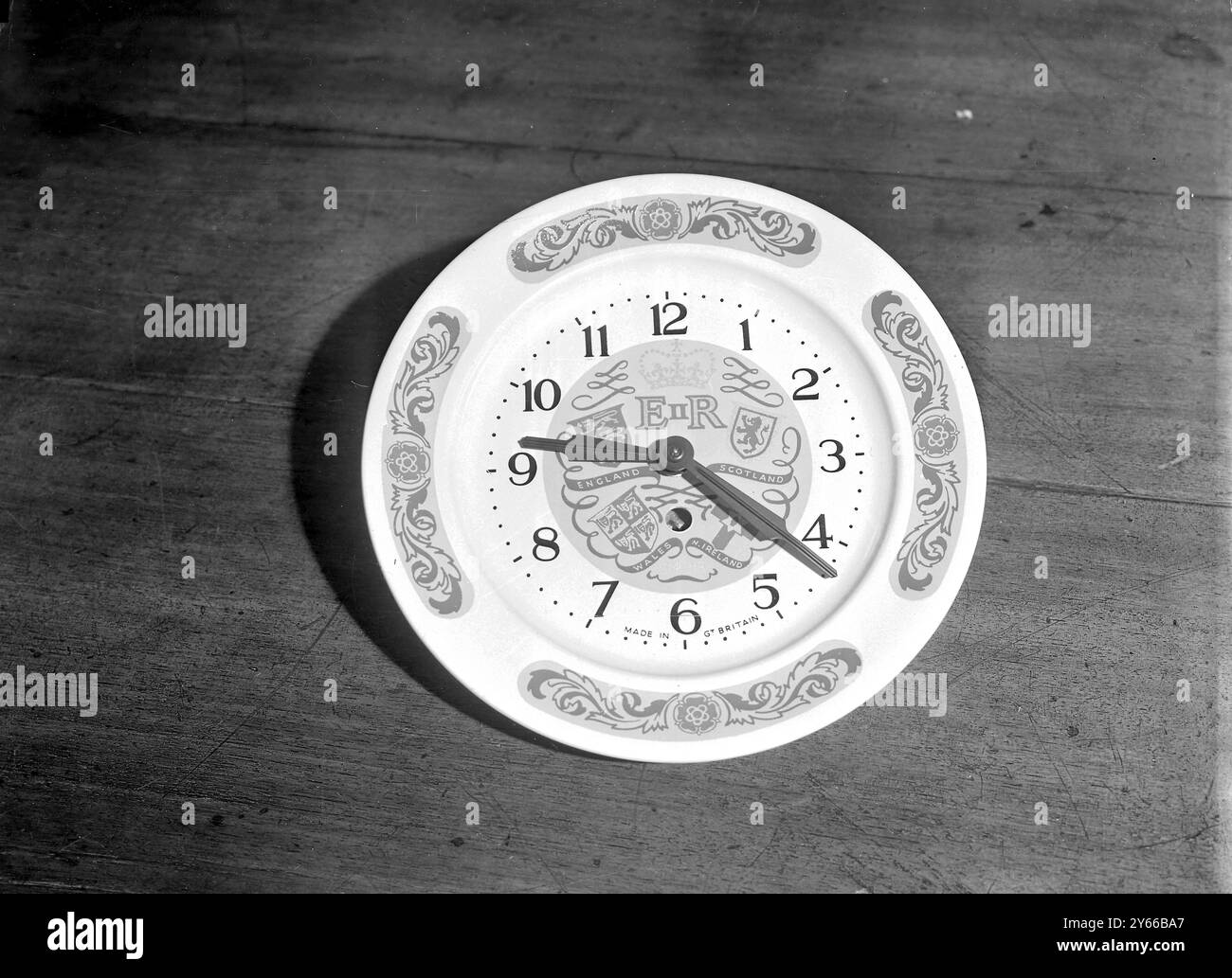 London: Wall clock produced by London Firm as Coronation souvenirs ...