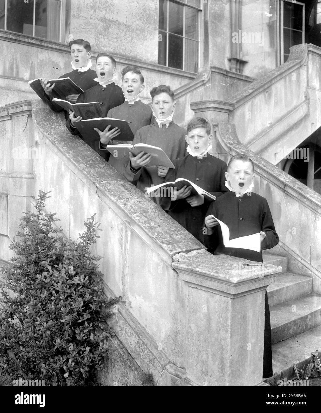Croydon, Surrey: Six of the choirboys rehearse for the Coronation in ...