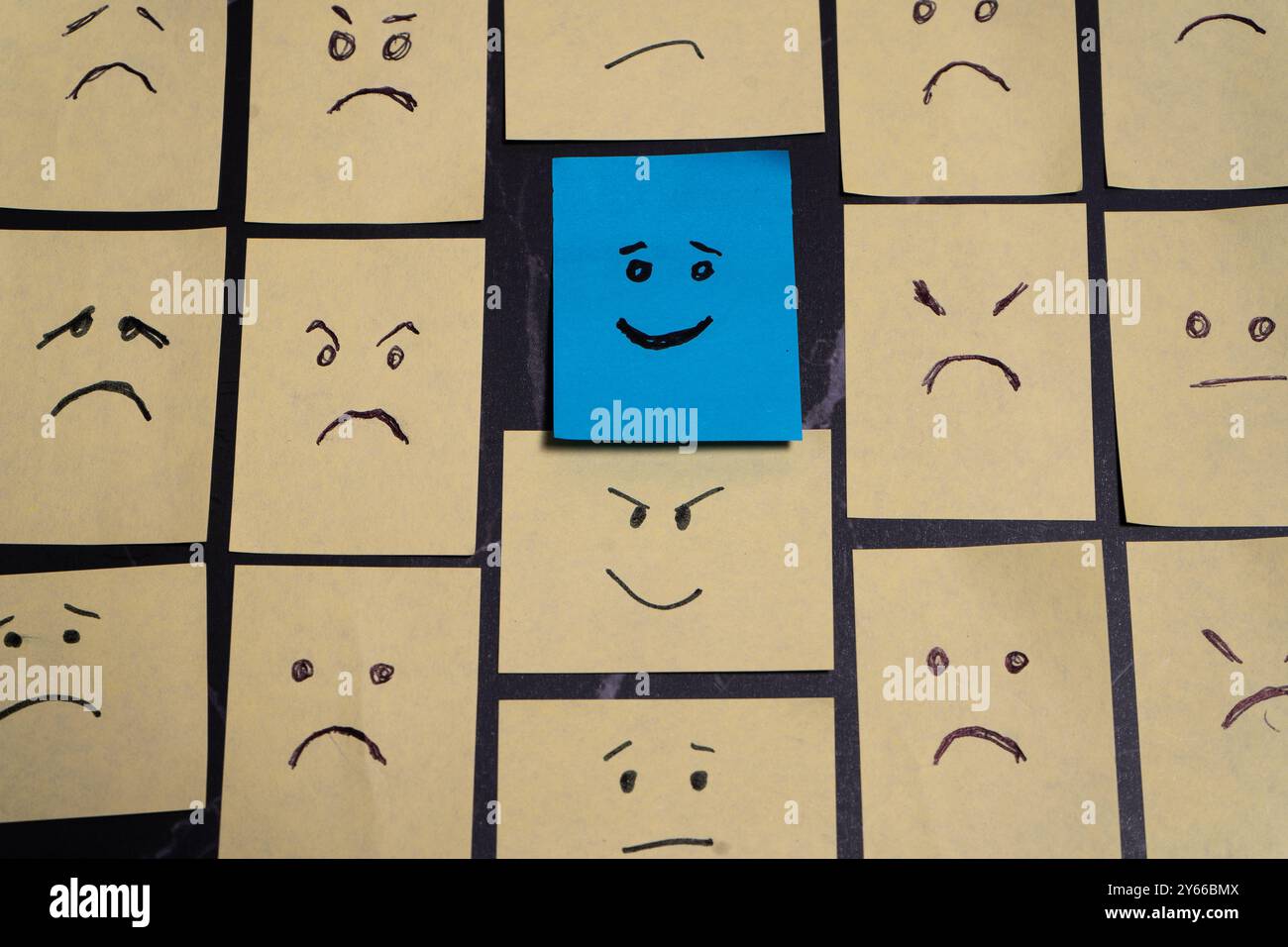 Smiley positive negative post it hi-res stock photography and images ...