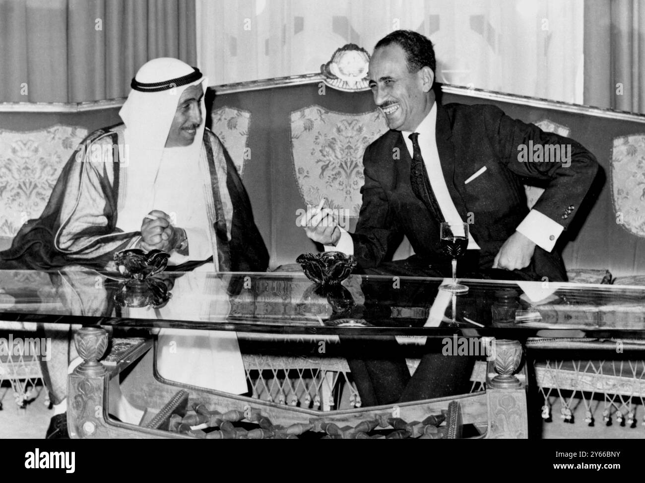 Iraqi President in Kuwait. Jovial meeting between visiting Iraqi ...