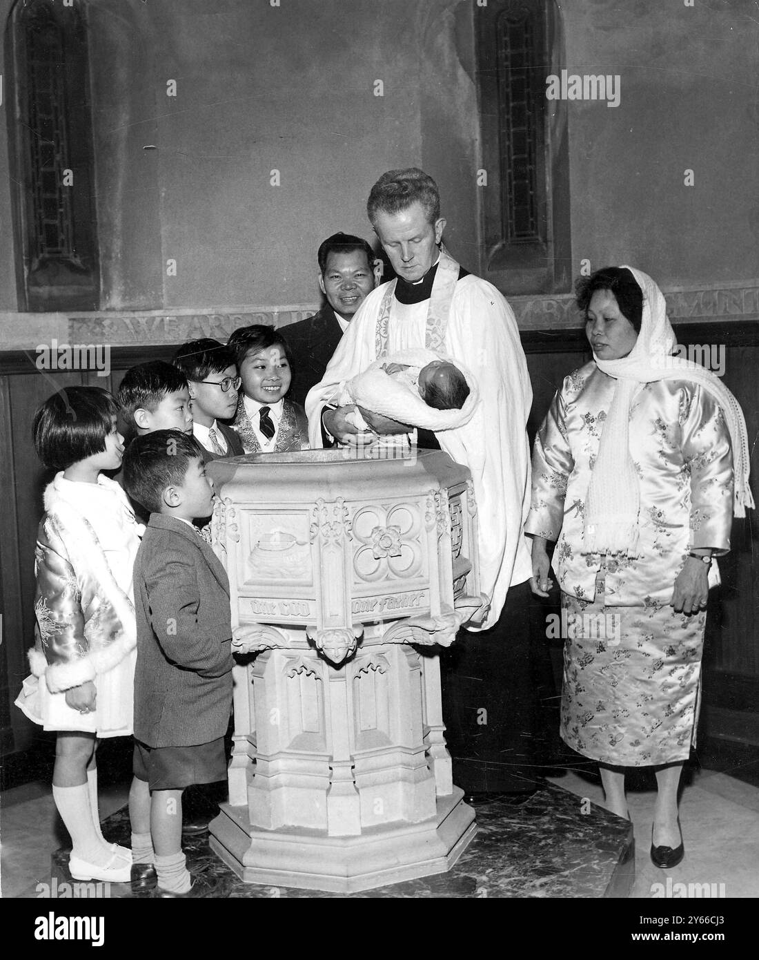Chinese restaurant proprietor Mr and Mrs Ho Sun Leng at christening of ...