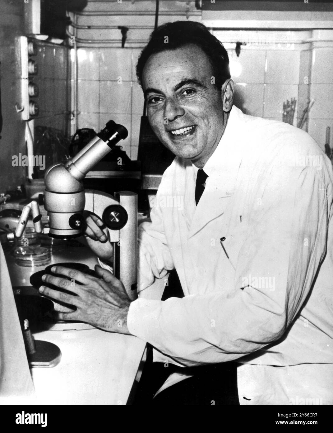 Scientist in laboratory microscope Black and White Stock Photos ...