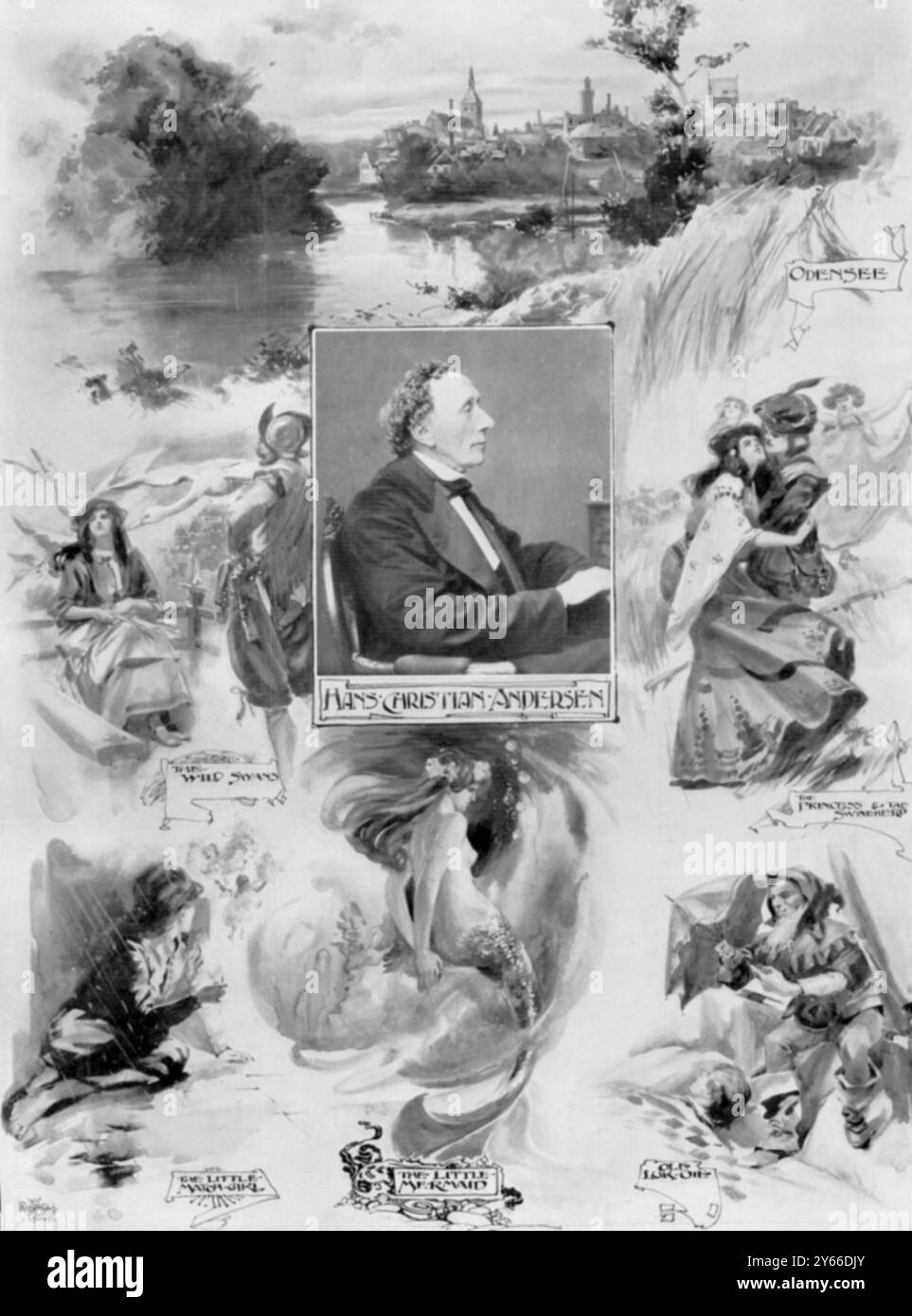 The Danish Writer Hans Christian Andersen, his birthplace, and some of ...