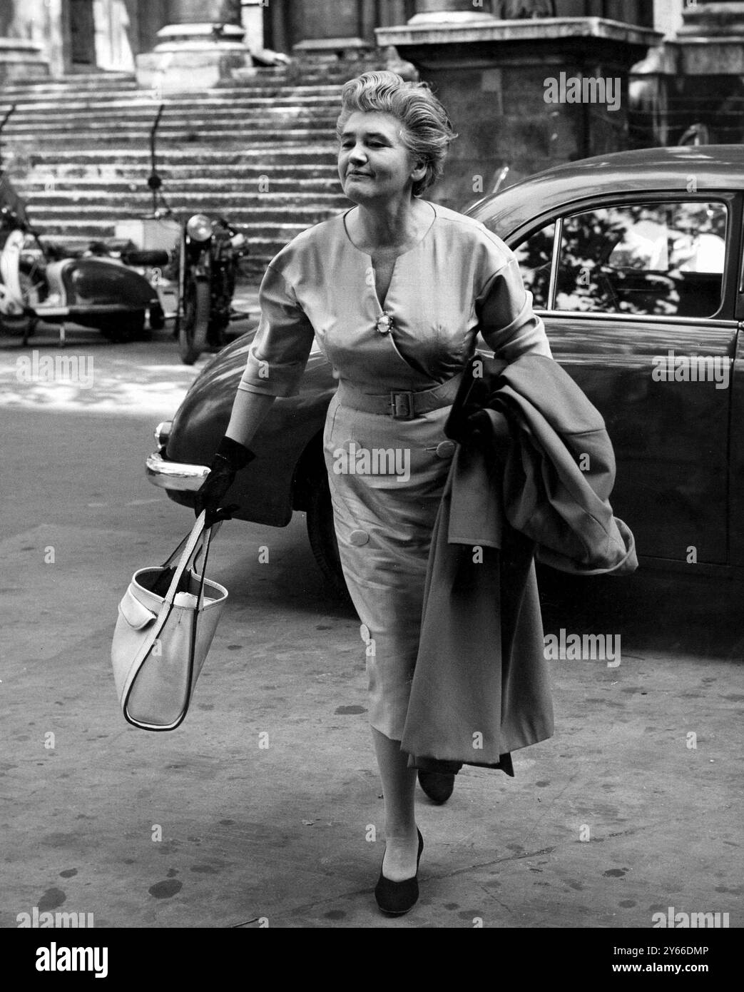 Miss Jennie Lee, wife of Aneurin Bevan arriving at Transport House ...