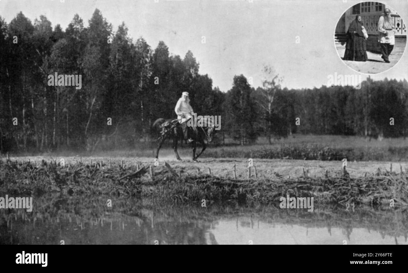 Count Tolstoy The Great Russian Writer and reformer riding at Iasnaia ...