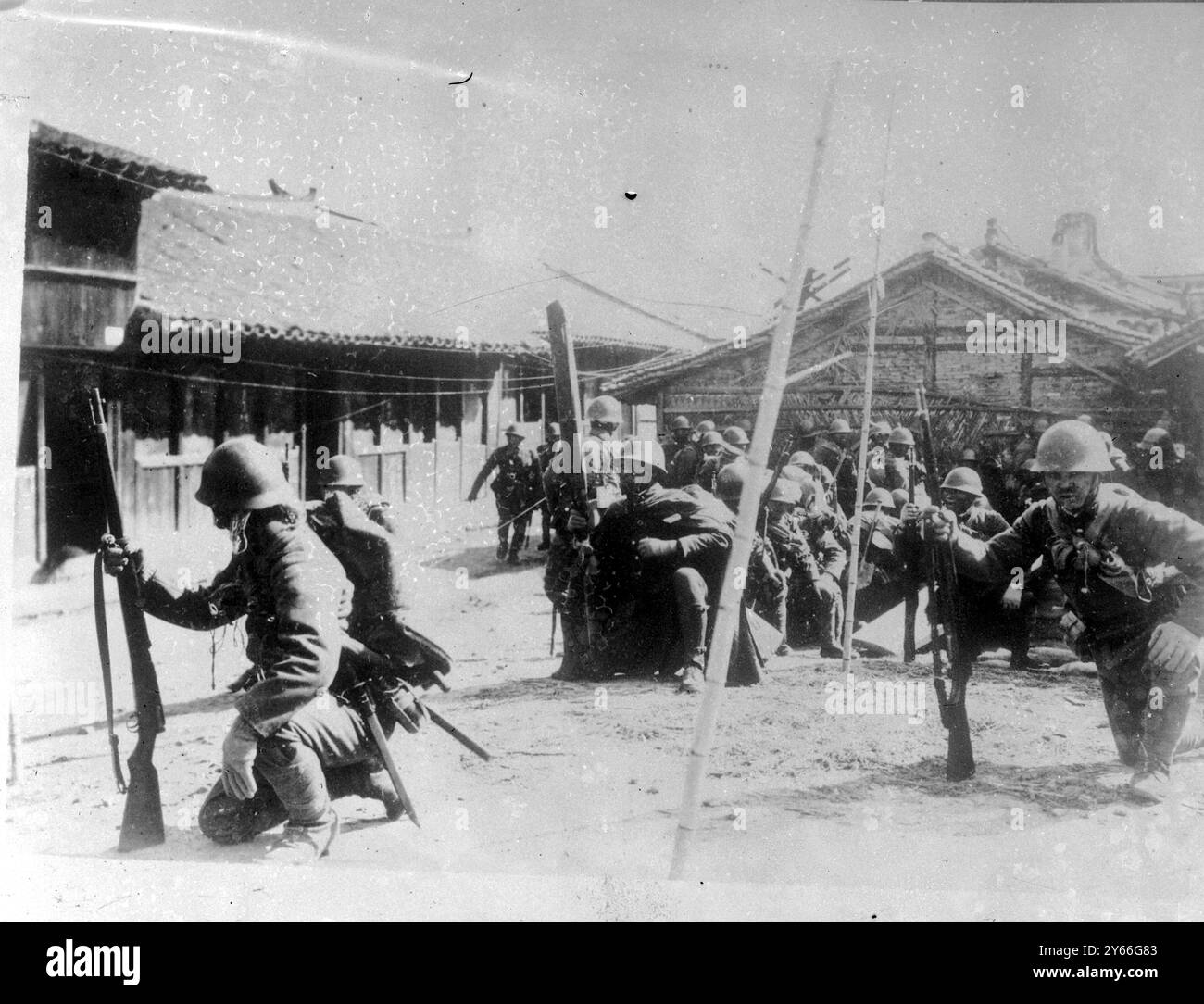 A detachment of Japanese infantry in a village of North China 4th ...