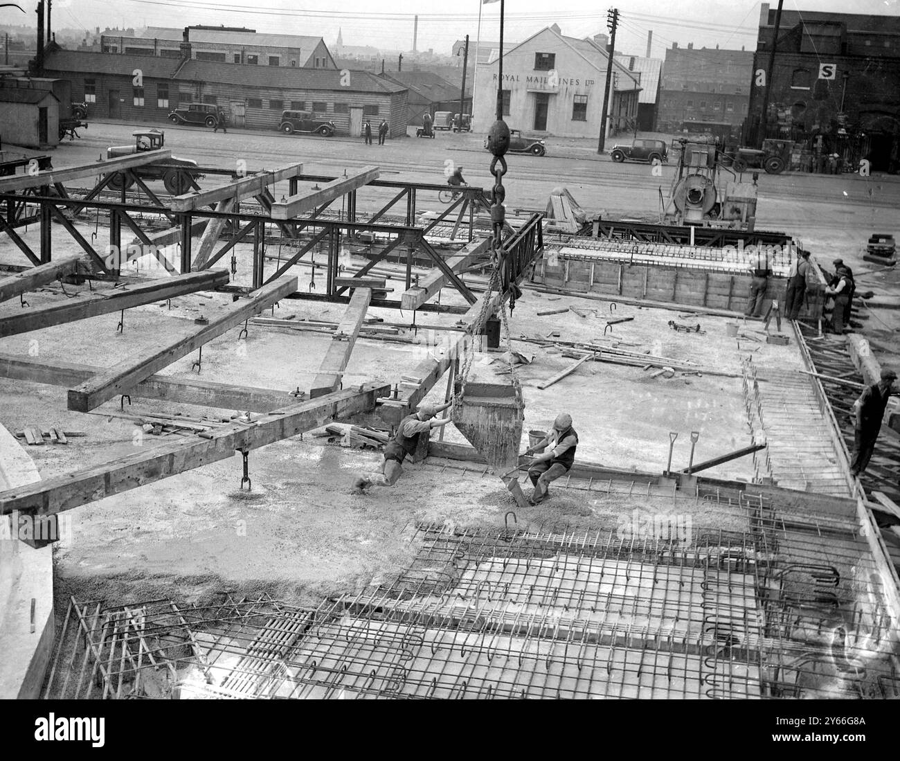Constructing one of the new quays at Royal Victoria Docks London 6th ...