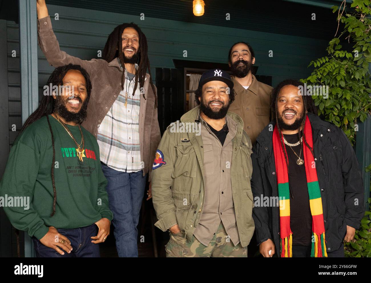 Ziggy Marley, from left, Julian Marley, Ky-Mani Marley, Damian Marley ...