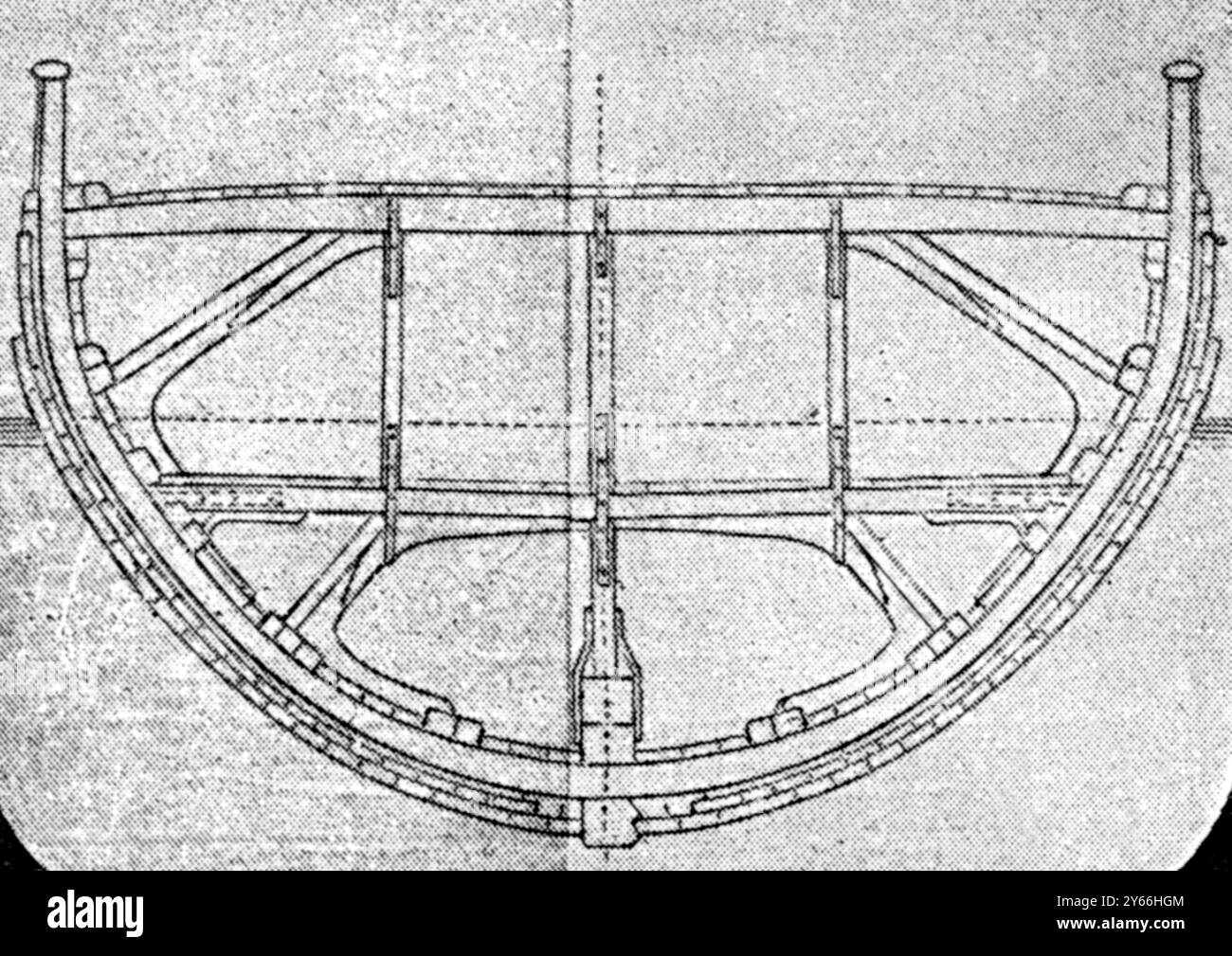 Diagram showing the structure of the hull of Fram 1892 Stock Photo - Alamy