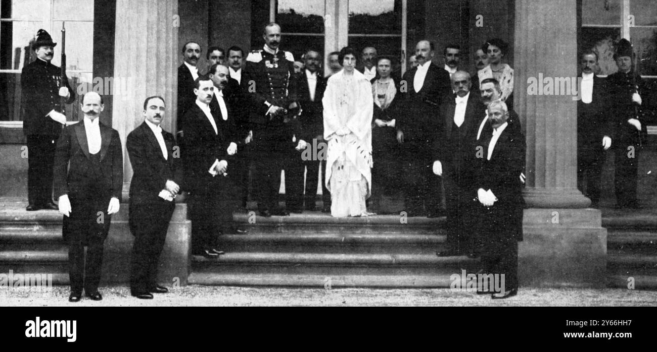 The King of Albanian, His Queen and the Deputation headed by Essad ...