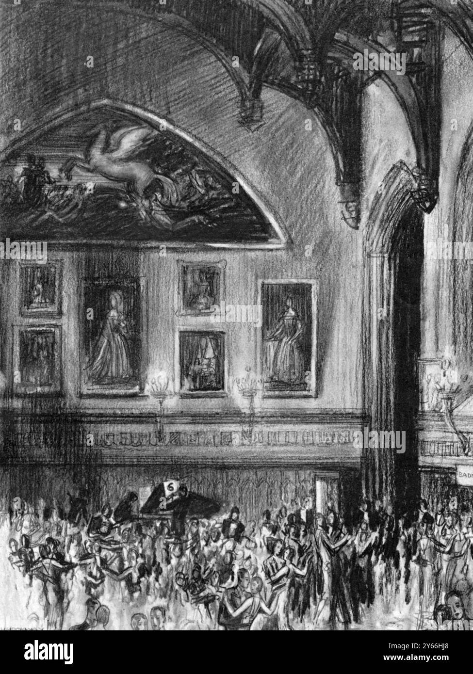 The Bars Hunt Ball. Pegasus in pink in the temple. Dancing in the ...