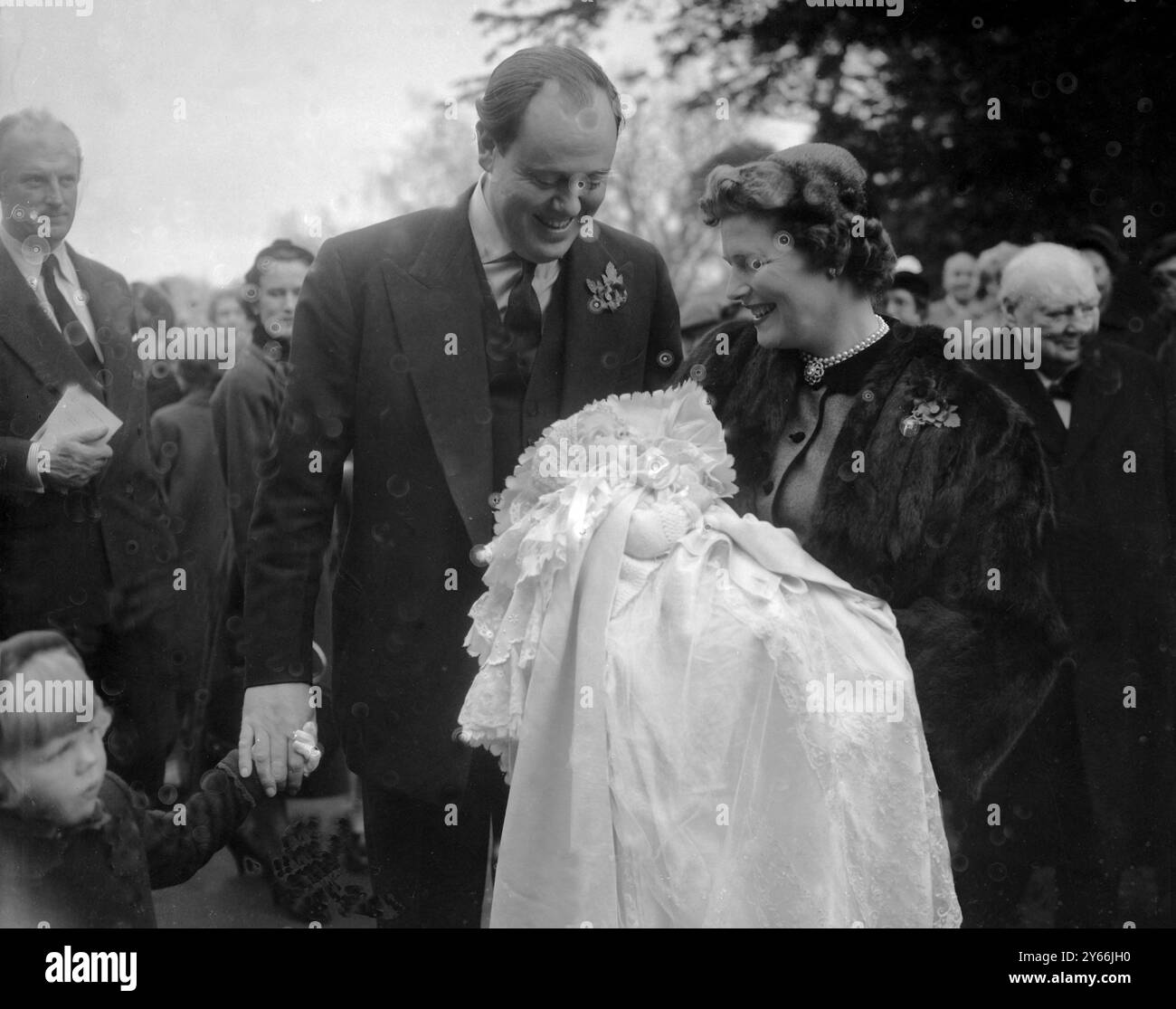 Prime Minister Sir Winston Churchill attended the christening at ...