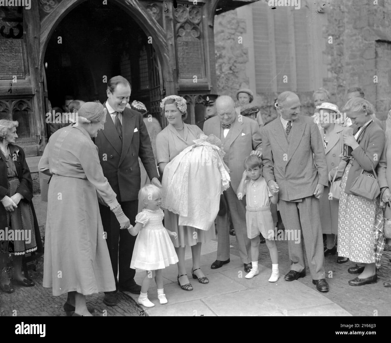 Christening of Jeremy Bernard grand child of Sir Winston Churchill ...