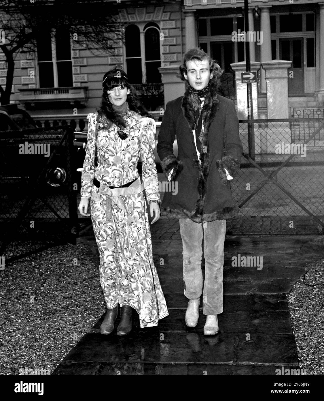 Miss Victoria Ormsby Gore and Mr Julian Lloyd arrive in mod gear to ...