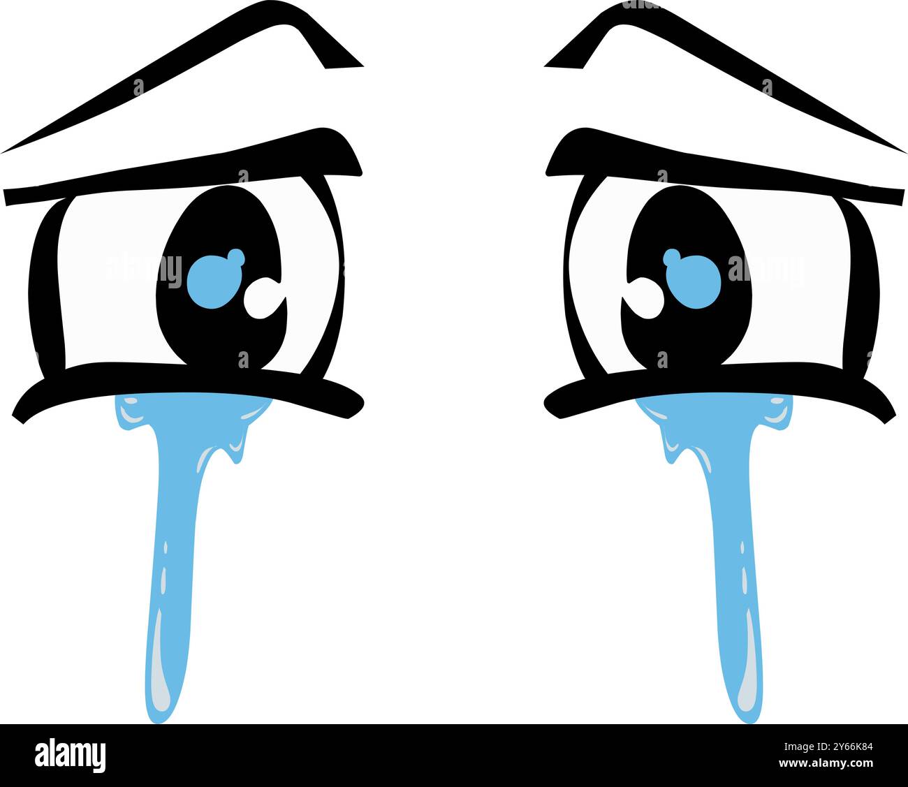 Sad eye cartoon design. Perfect for stickers, icons, logos, tattoos ...