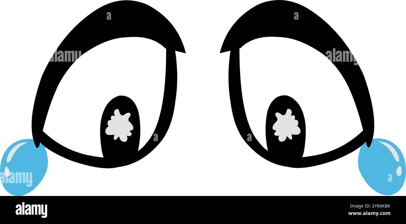 Sad eye cartoon design. Perfect for stickers, icons, logos, tattoos ...