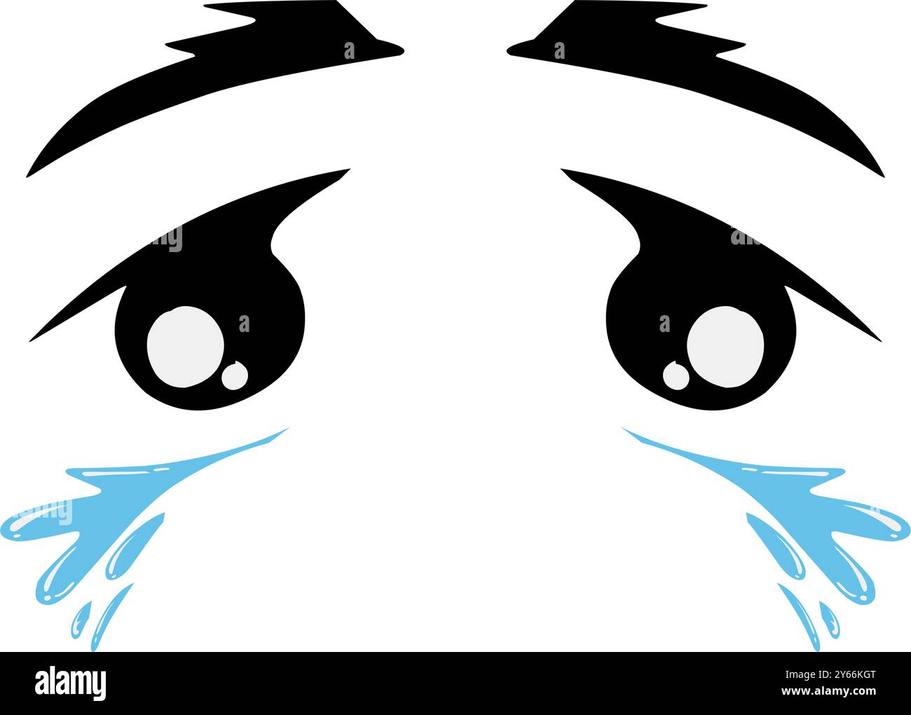 Sad eye cartoon design. Perfect for stickers, icons, logos, tattoos ...