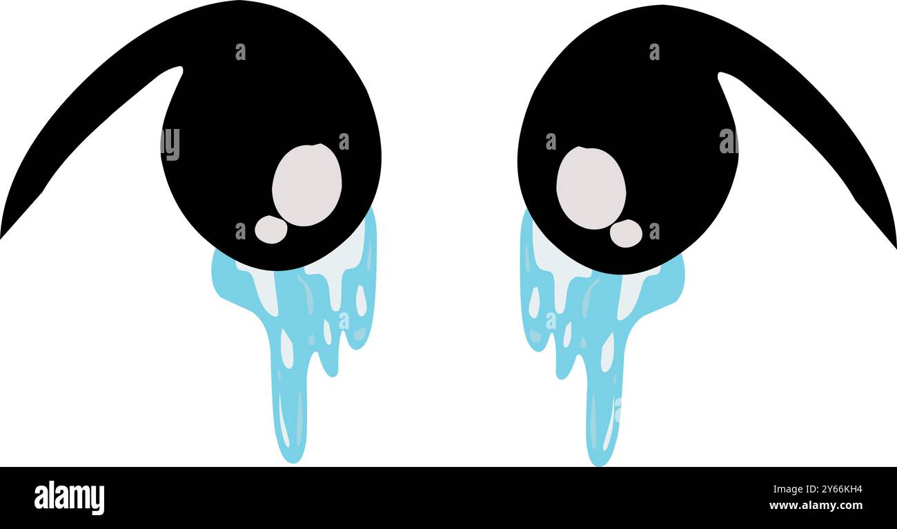 Sad eye cartoon design. Perfect for stickers, icons, logos, tattoos ...