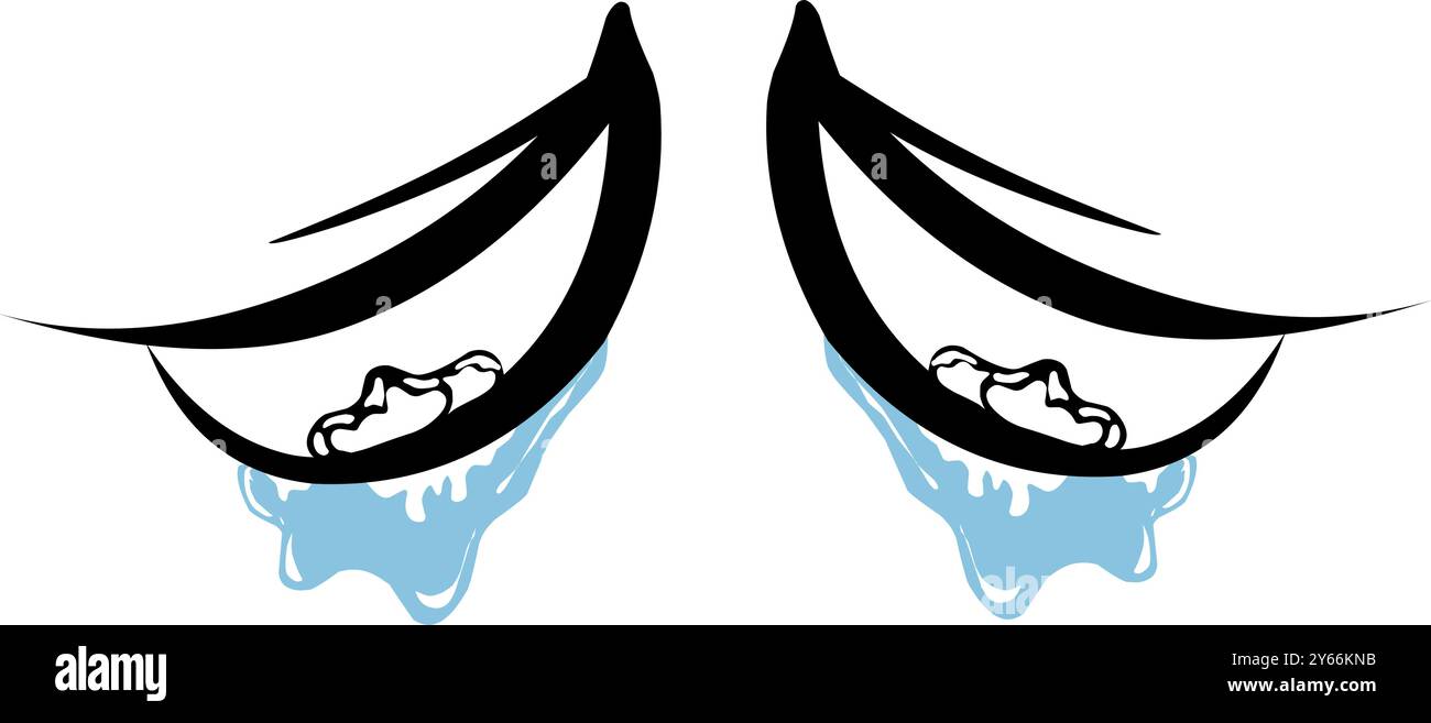 Sad eye cartoon design. Perfect for stickers, icons, logos, tattoos ...