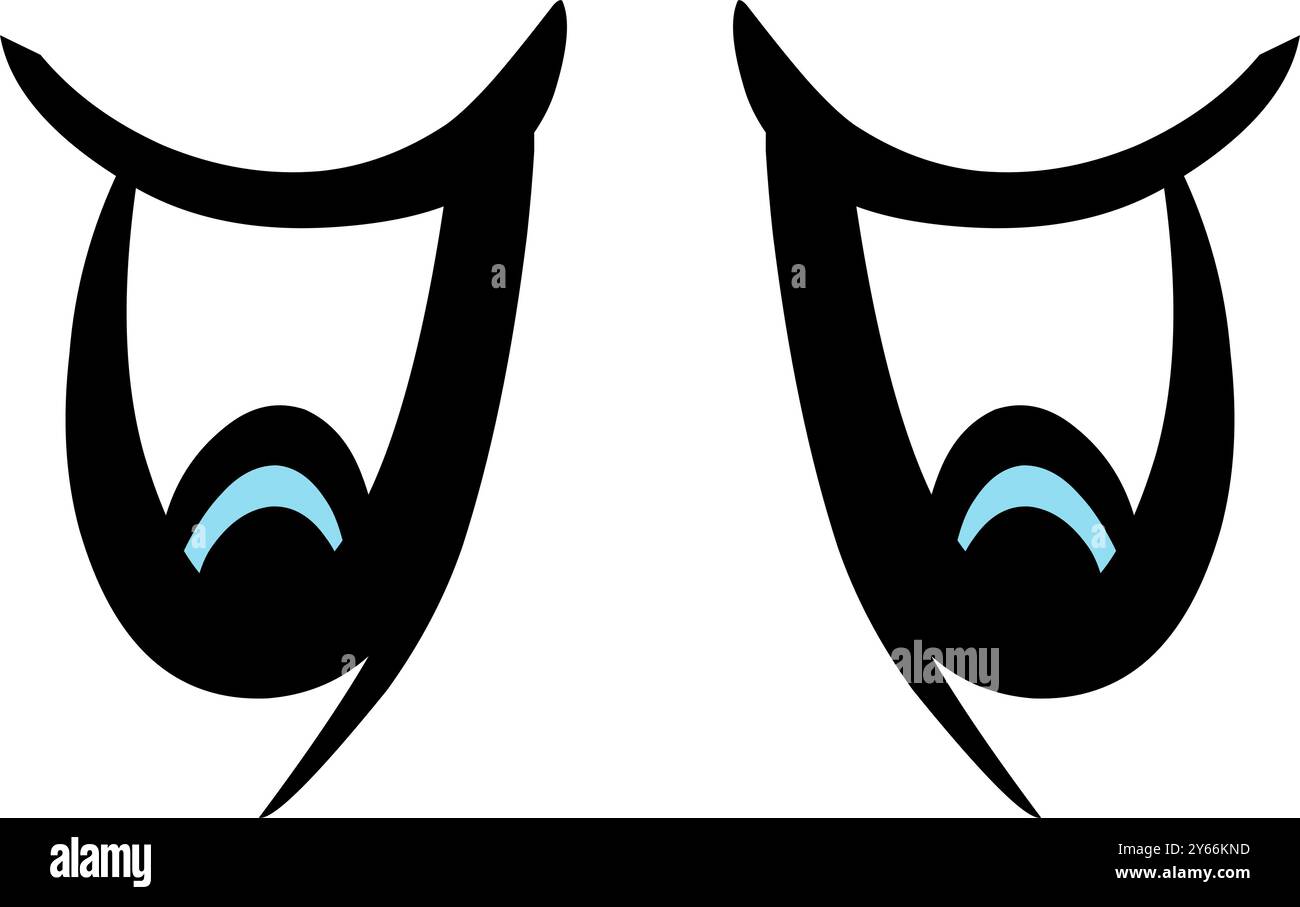 Sad eye cartoon design. Perfect for stickers, icons, logos, tattoos ...